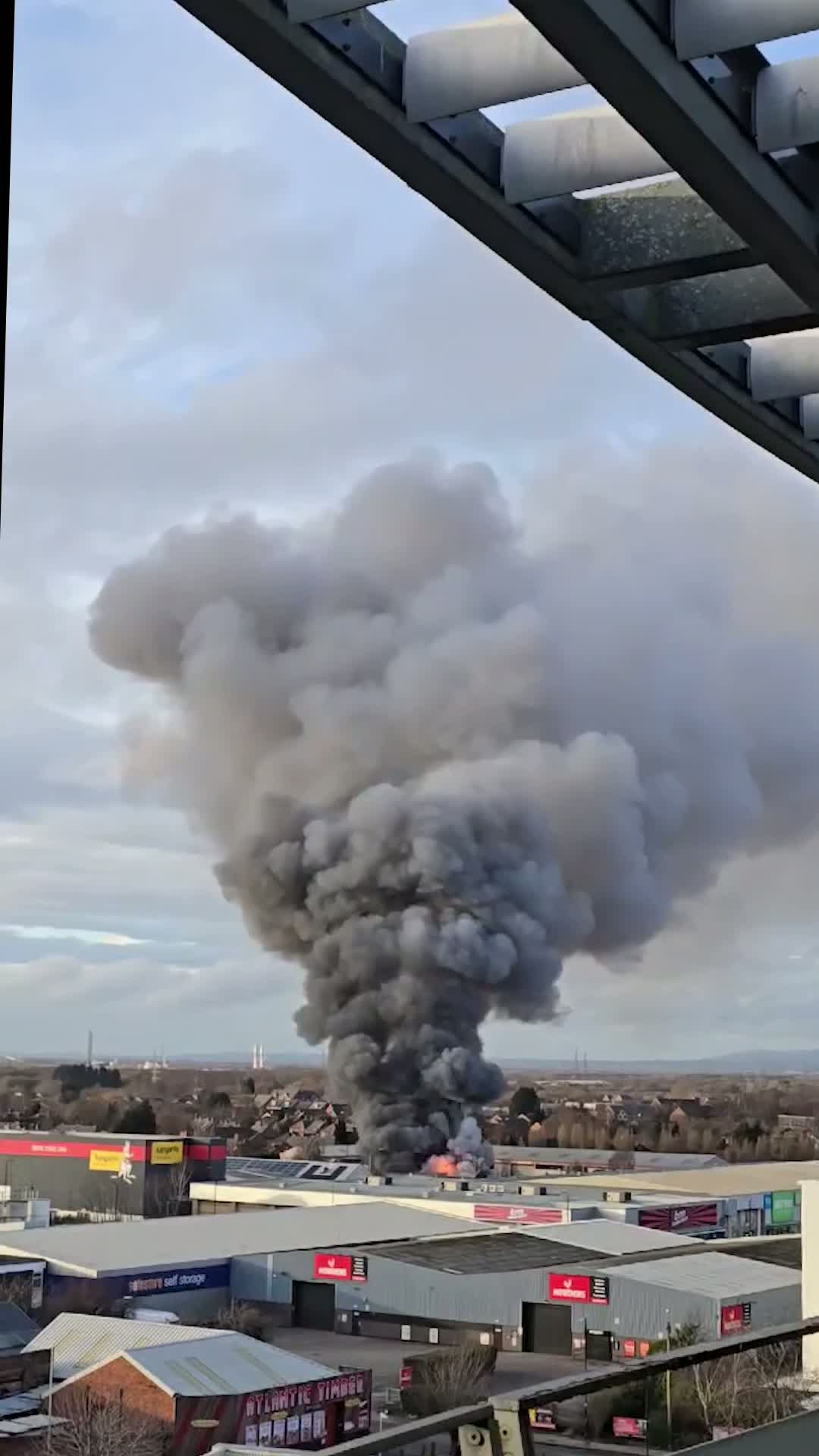 Live: Huge fire erupts at site in Trafford as smoke seen for miles ...
